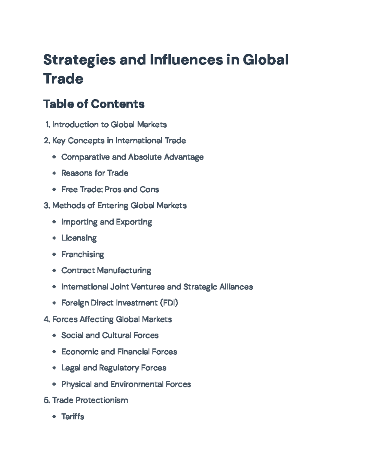 Global Trade Dynamics (GTD 101): Strategies and Future Considerations ...