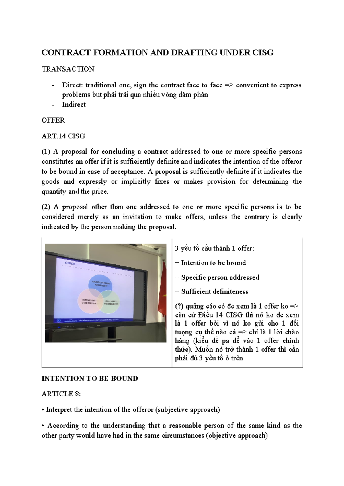 CISG-1: Contract Formation and Drafting in International Sales Law ...