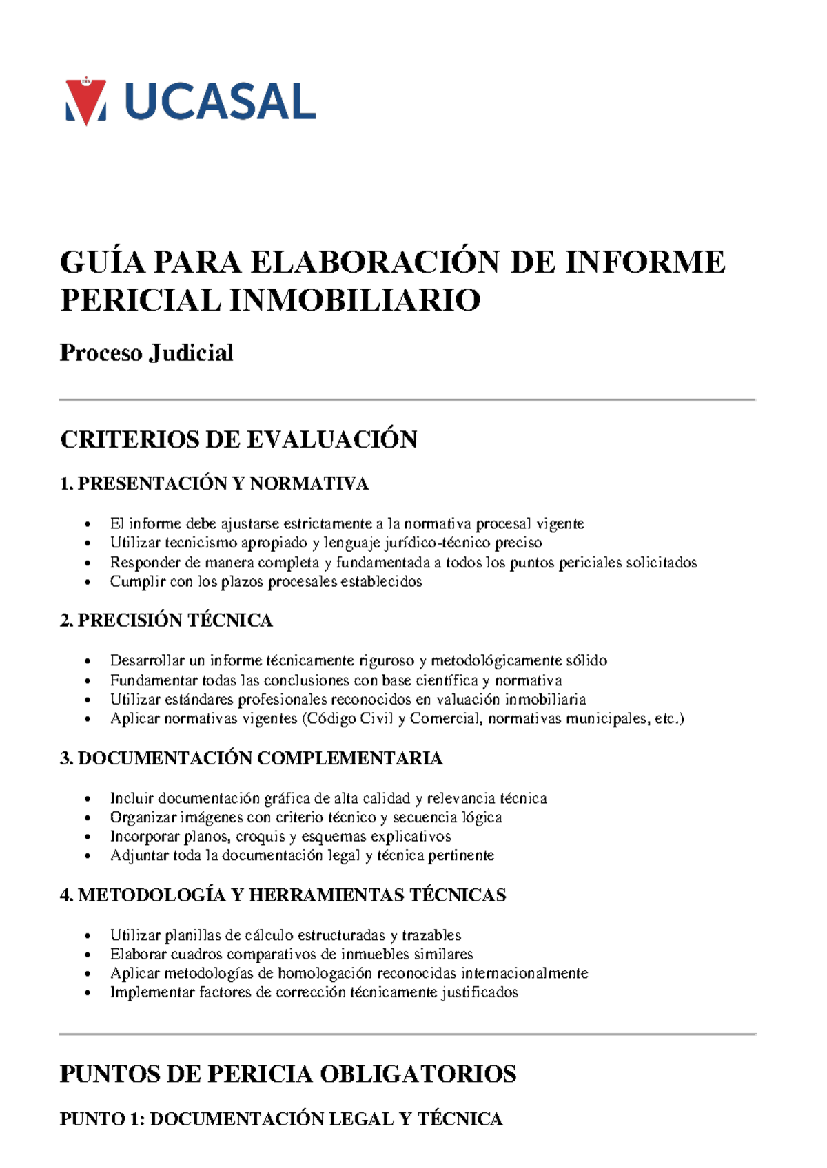 GUÍA PARA ELABORACIÓN DE INFORME PERICIAL INMOBILIARIO - Proceso ...