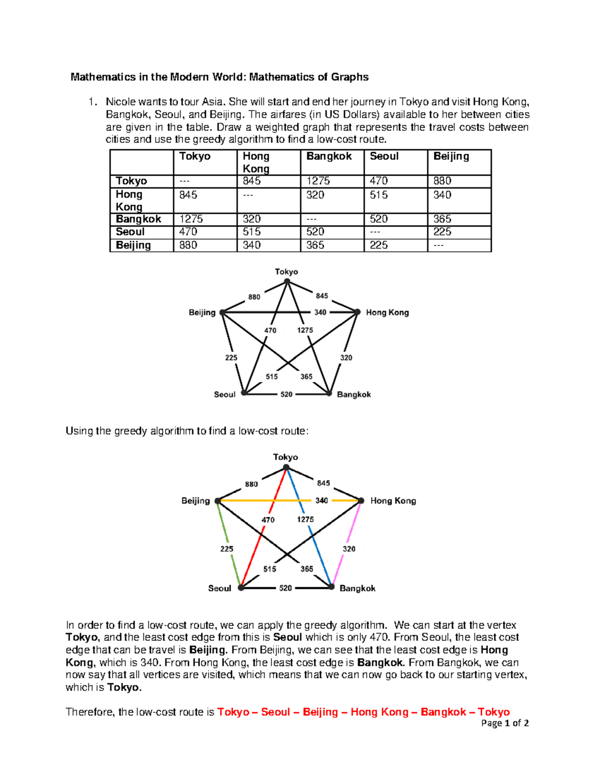 Problem Set - Mathematics of Graphs - Page 1 of 2 Mathematics in the ...