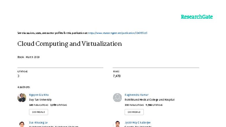 Cloud Computing and Virtualization: Insights and Innovations (CIT) - Studocu