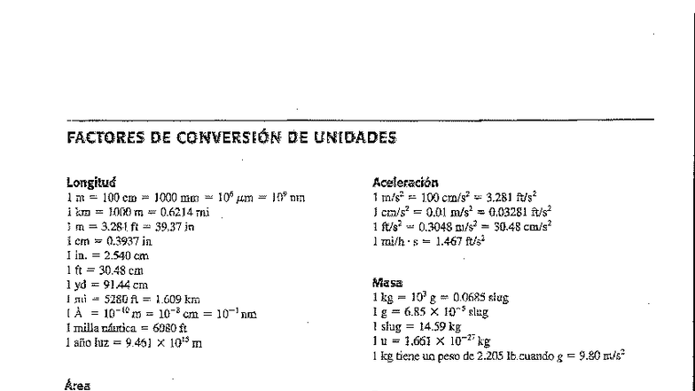 Magnitudes y Unidades - Formulario de Conversión (FIS101) - Studocu