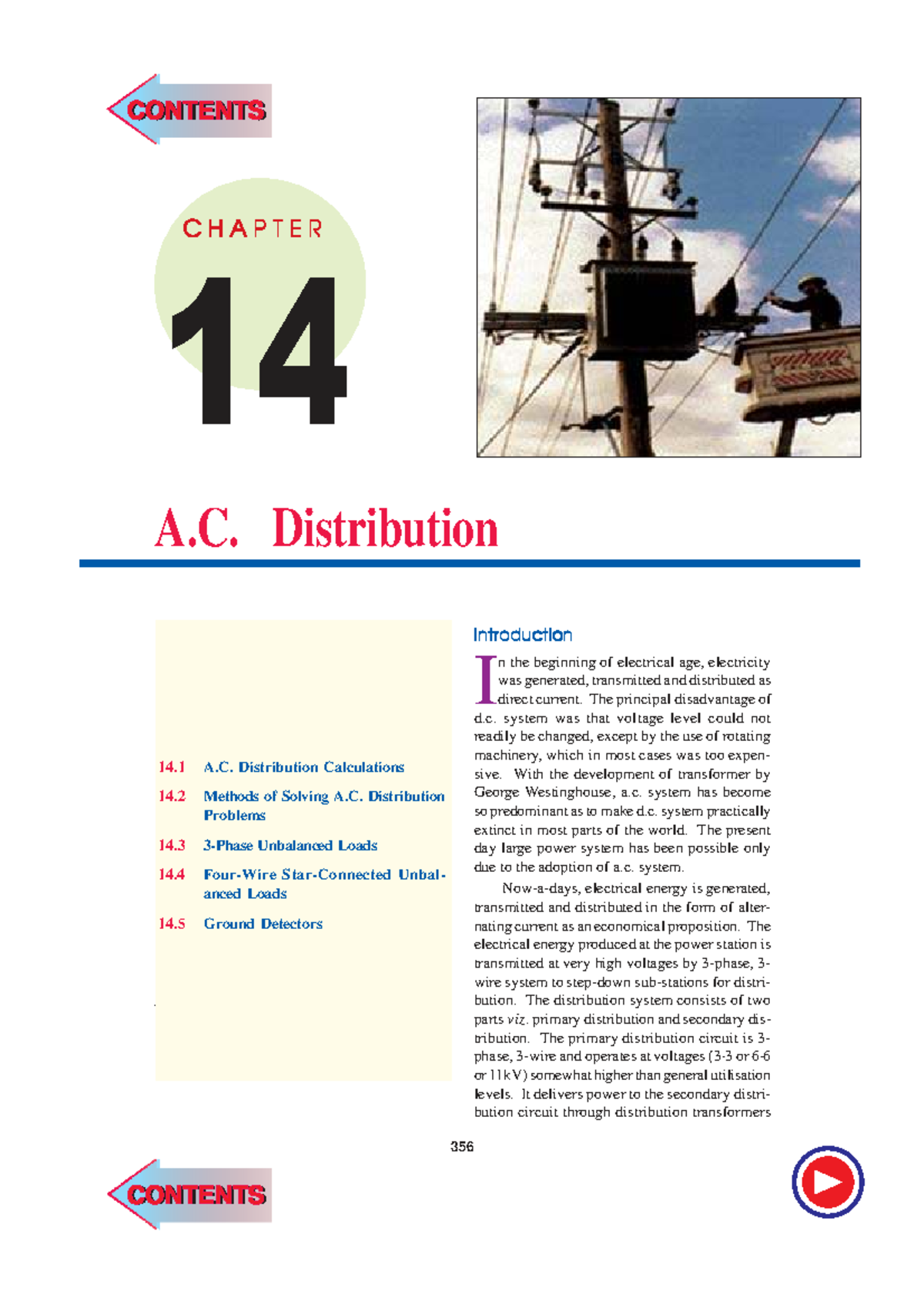 AC Distribution Chapter 14: Principles and Calculations of A.C. Systems ...