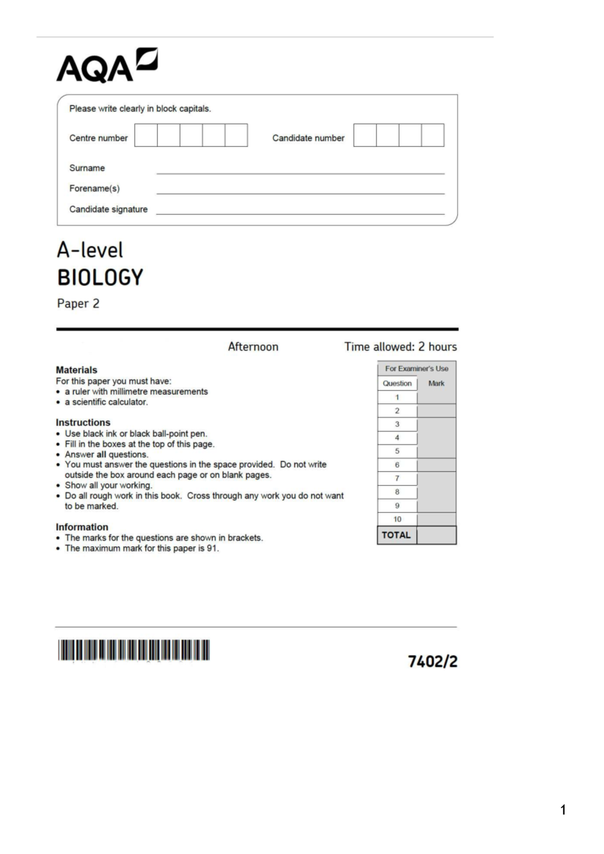 AQA Biology Paper 2 Final Exam Notes on Key Concepts - Studocu