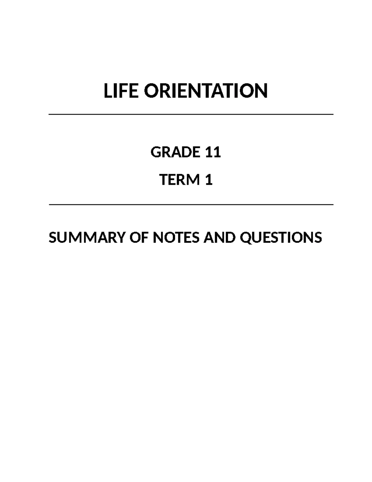 Grade 9 Life Orientation Lesson Plan: World of Work Term 3 - Studocu