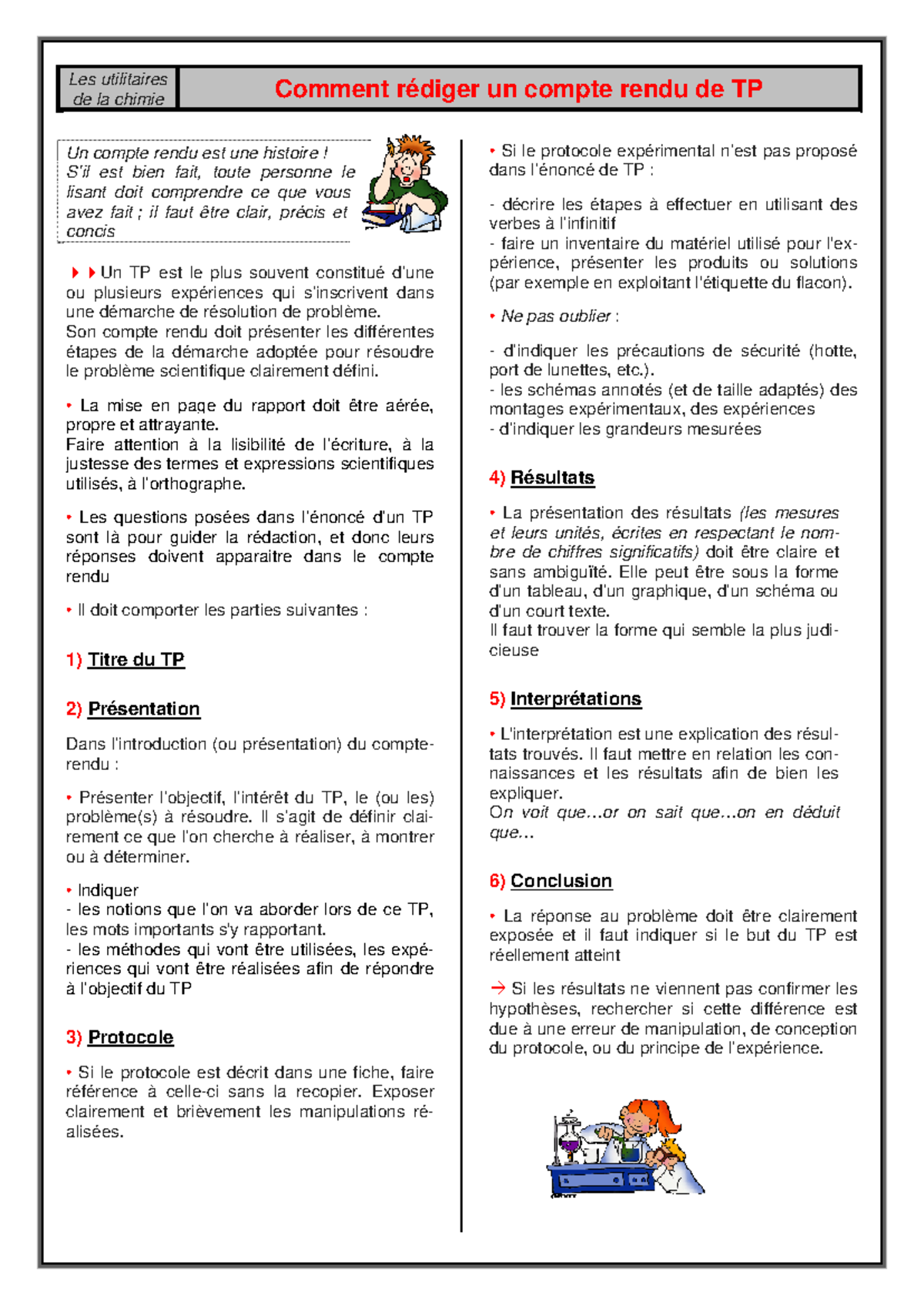 Guide de Rédaction d'un Compte Rendu de TP en Chimie - 01 - Studocu
