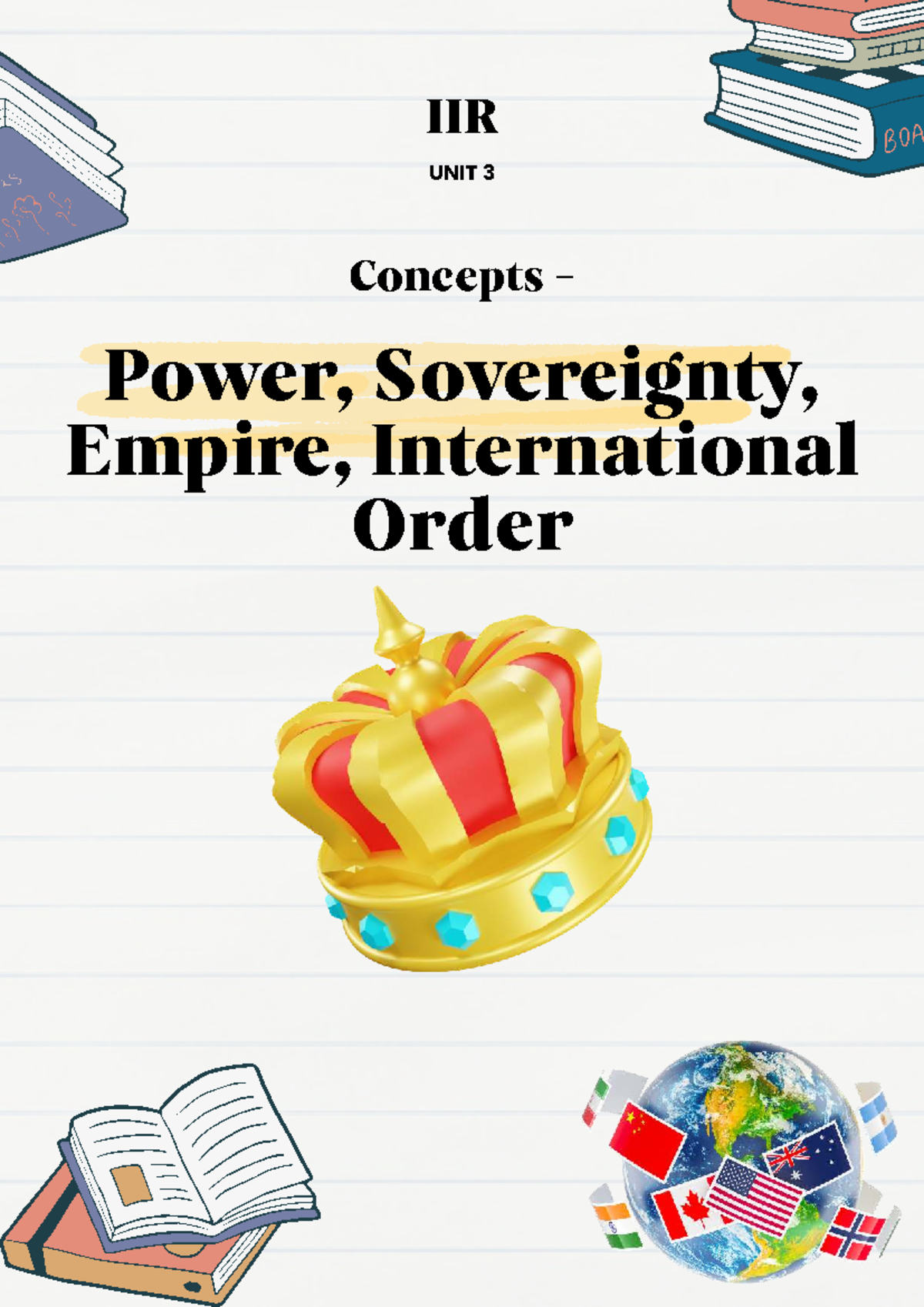 IIR UNIT 3: Power, Sovereignty, Empire, and International Order ...