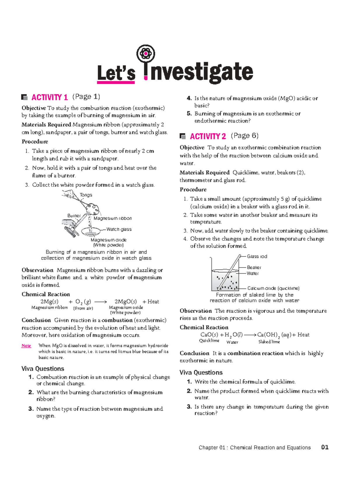 Chemistry Activities: Exploring Reactions and Properties - Studocu