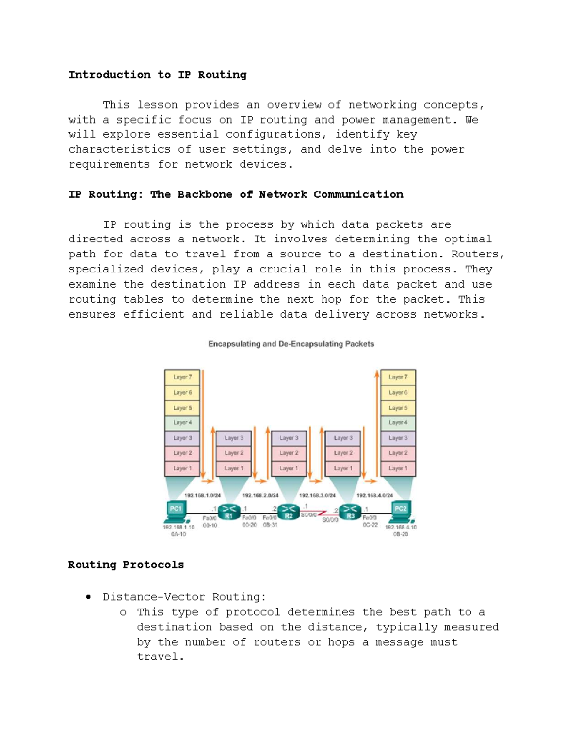 Introduction to IP Routing: Concepts & Configurations (NET 101) - Studocu