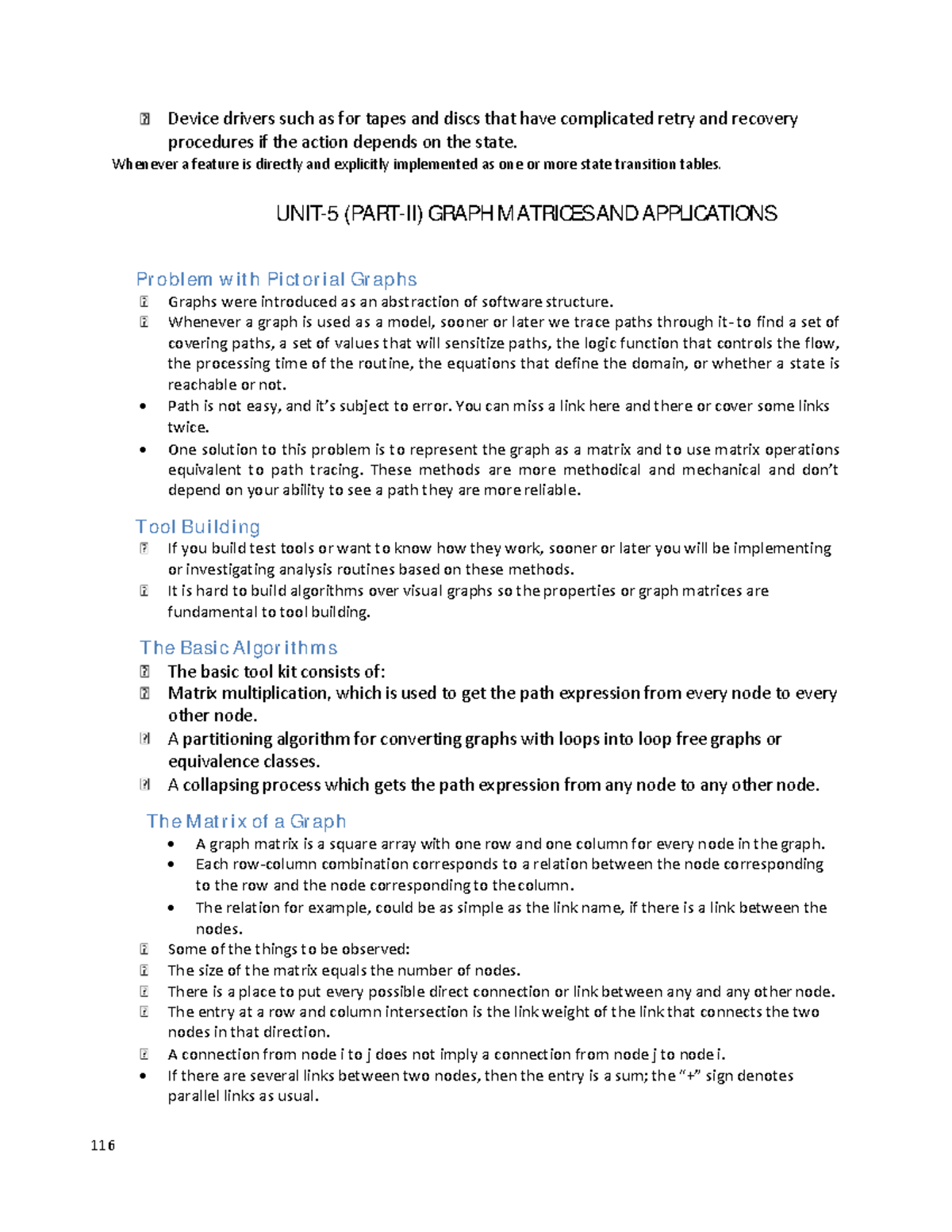 Software Testing Methodologies (Course Code: ST-120) - Graph Matrices ...