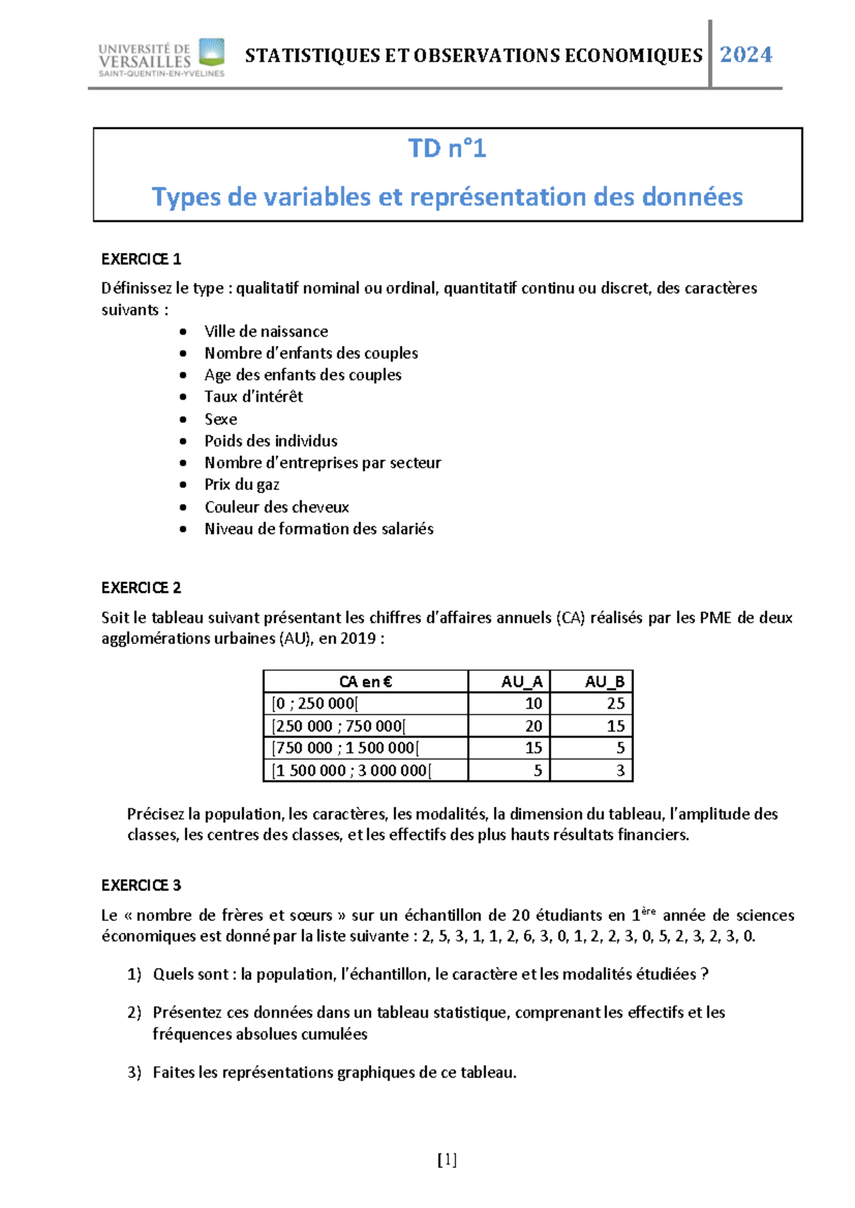 TD1 types de variables et représentation des données - STATISTIQUES ET OBSERVATIONS ECONOMIQUES ...