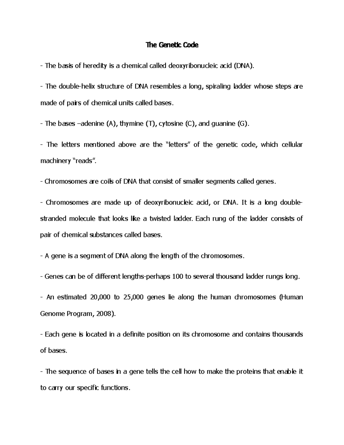 The Genetic Code - with explanations - The Genetic Code The basis of ...