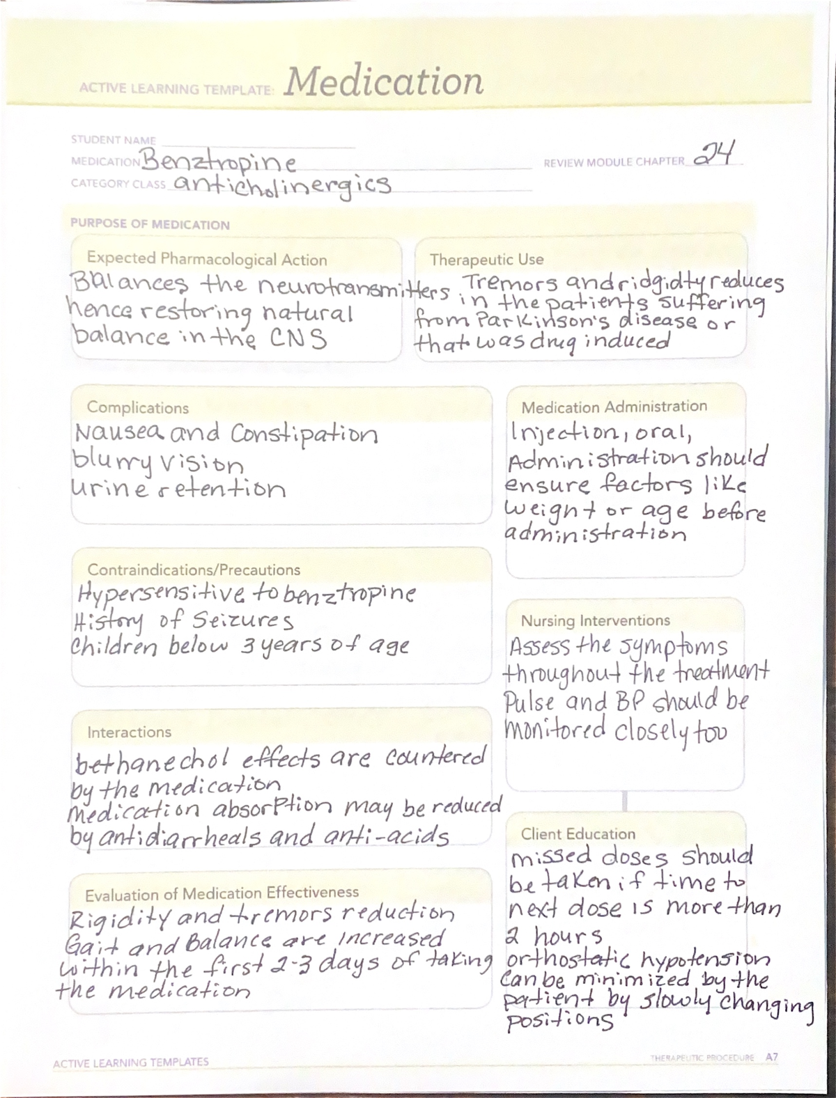 Benztropine (ANTICHOL, CH 24) Medication Overview & Nursing ...