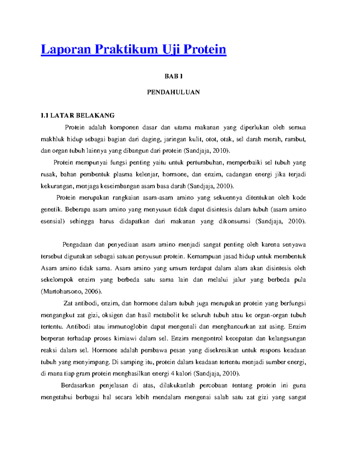 Laporan Praktikum Uji Protein - Analisis Komponen dan Sifat Protein ...