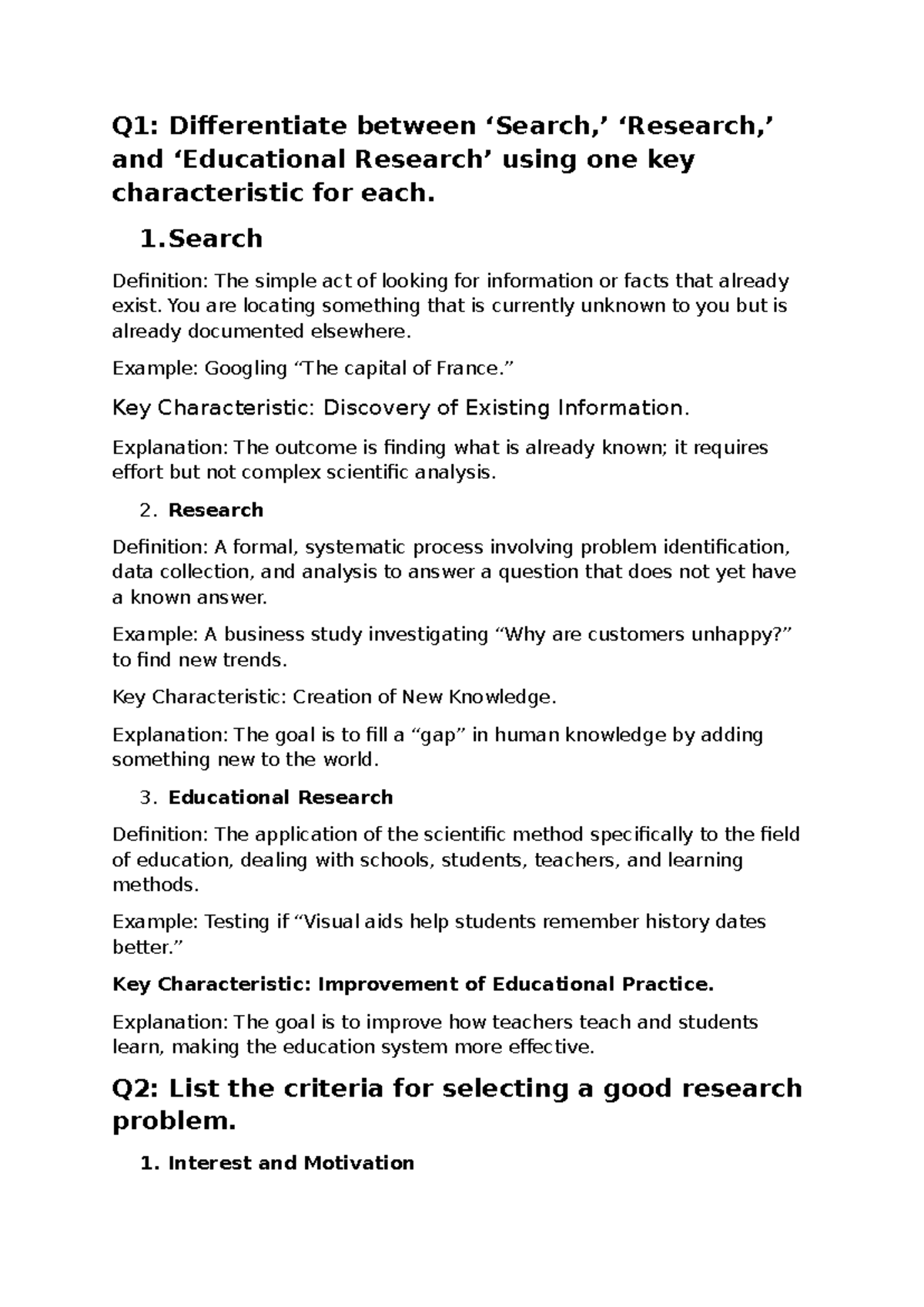 Research Notes: Differentiating Search, Research, and Educational ...
