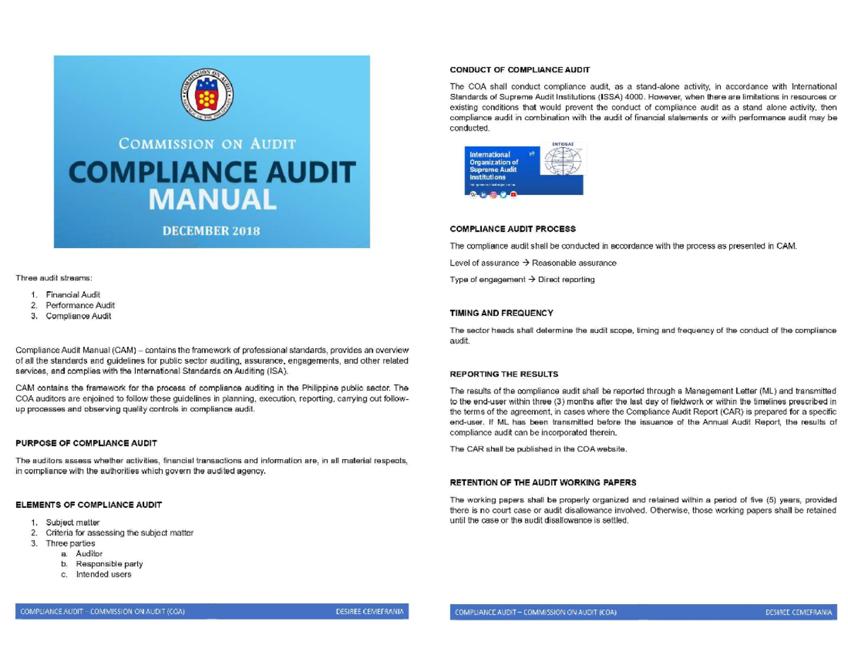 GOVT Compliance Audit Process: Standards, Engagements, and Reporting ...