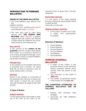 Ballistics-reviewer-lesson 6to10 - LESSON 6 CLASSIFICATION OF FIREARMS ...