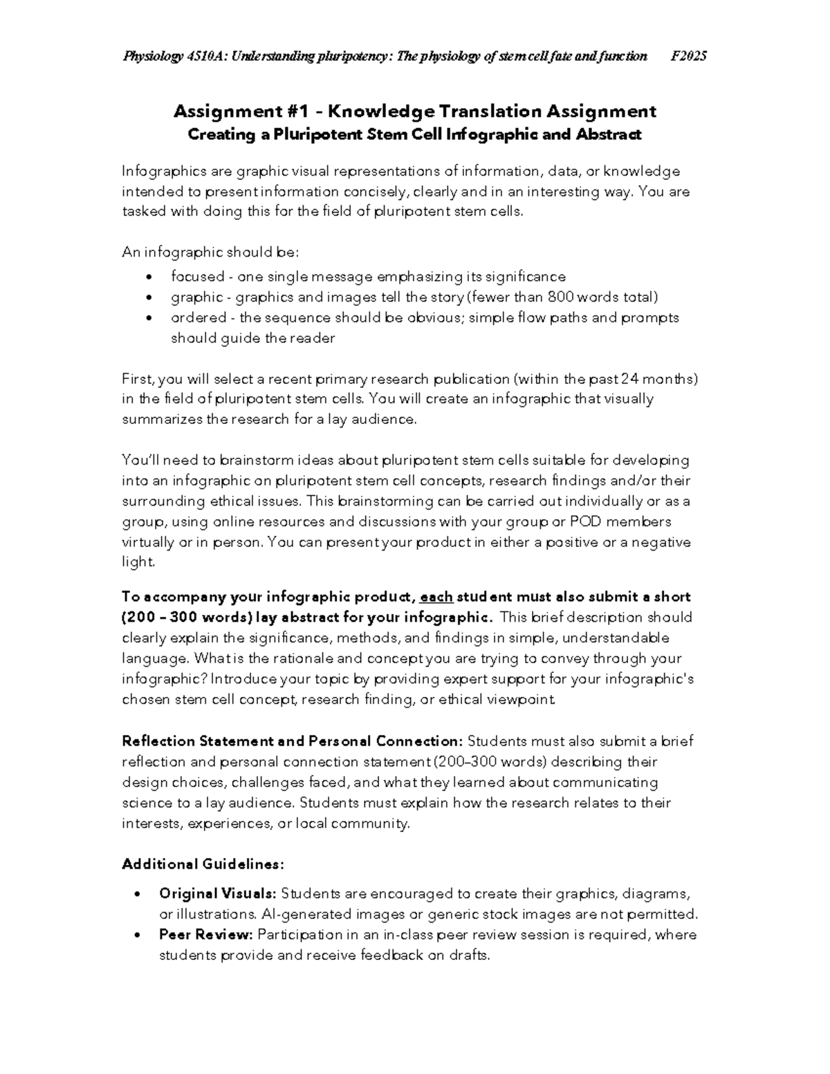Physiology 4510A: Infographic & Abstract on Pluripotent Stem Cells ...