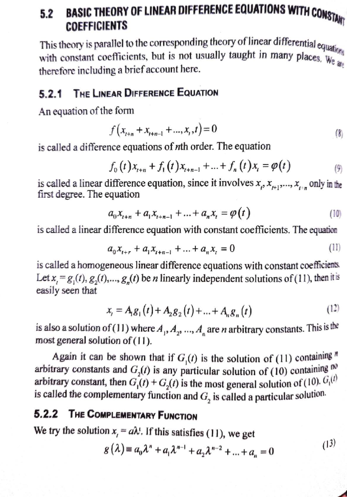 Unit 2 - Mathematical Modelling of Linear Difference Equations - Studocu