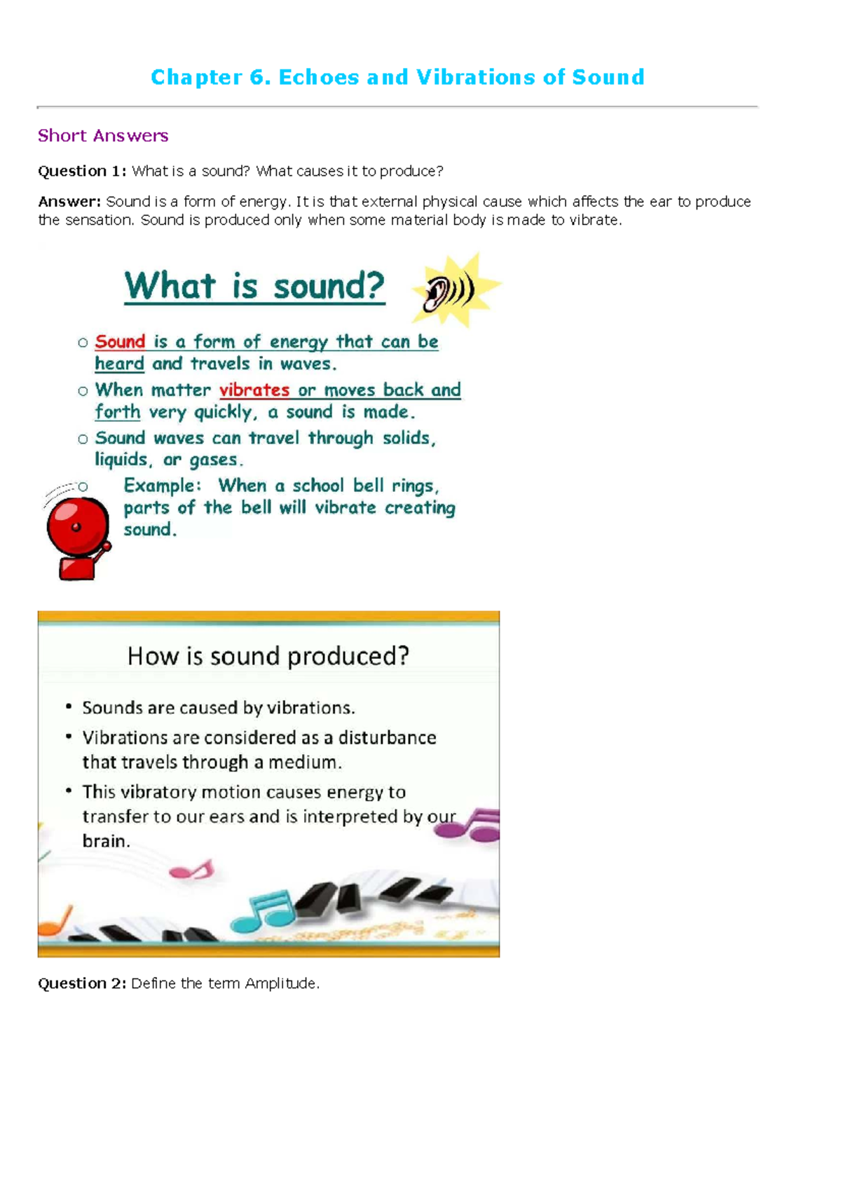 Chapter 6: Echoes and Vibrations of Sound - Short Answer Guide (SCI101 ...