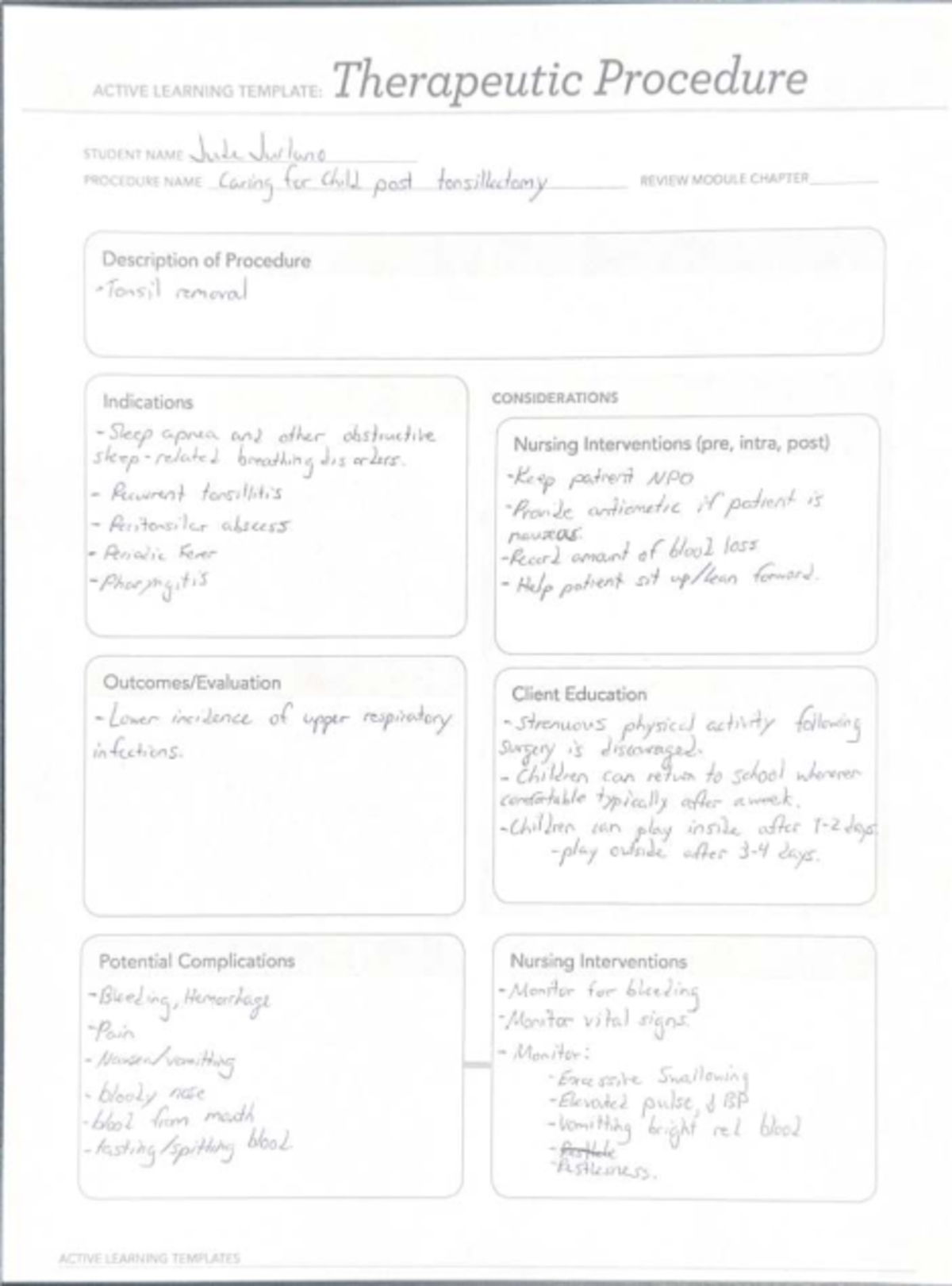 ATI remediation template - ACTIVE LEARNING TEMPLATE: Therapeutic ...