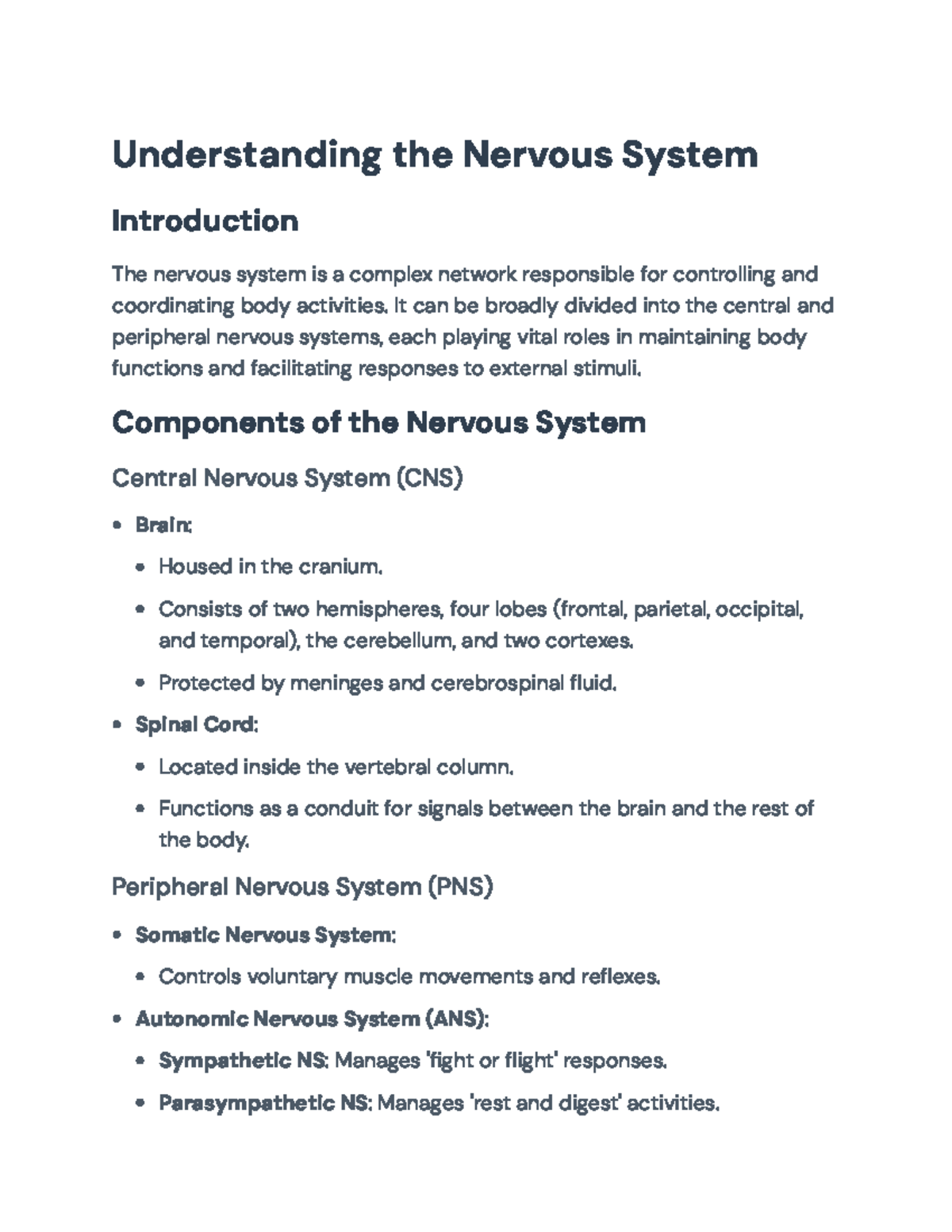 Understanding the Nervous System: Anatomy, Neurotransmitters & Memory ...
