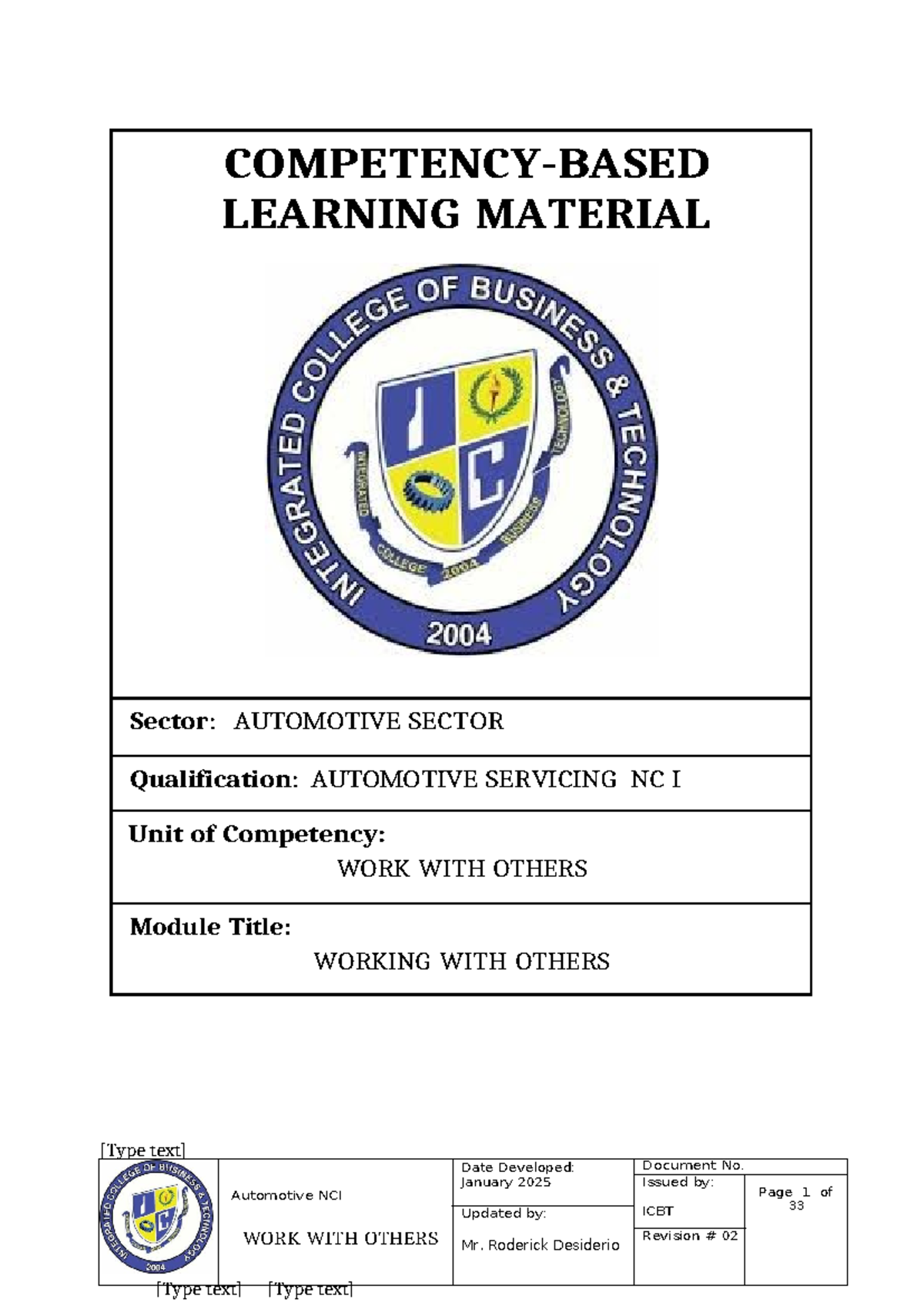 Automotive NCI Module: Working with Others - Team Collaboration Guide ...