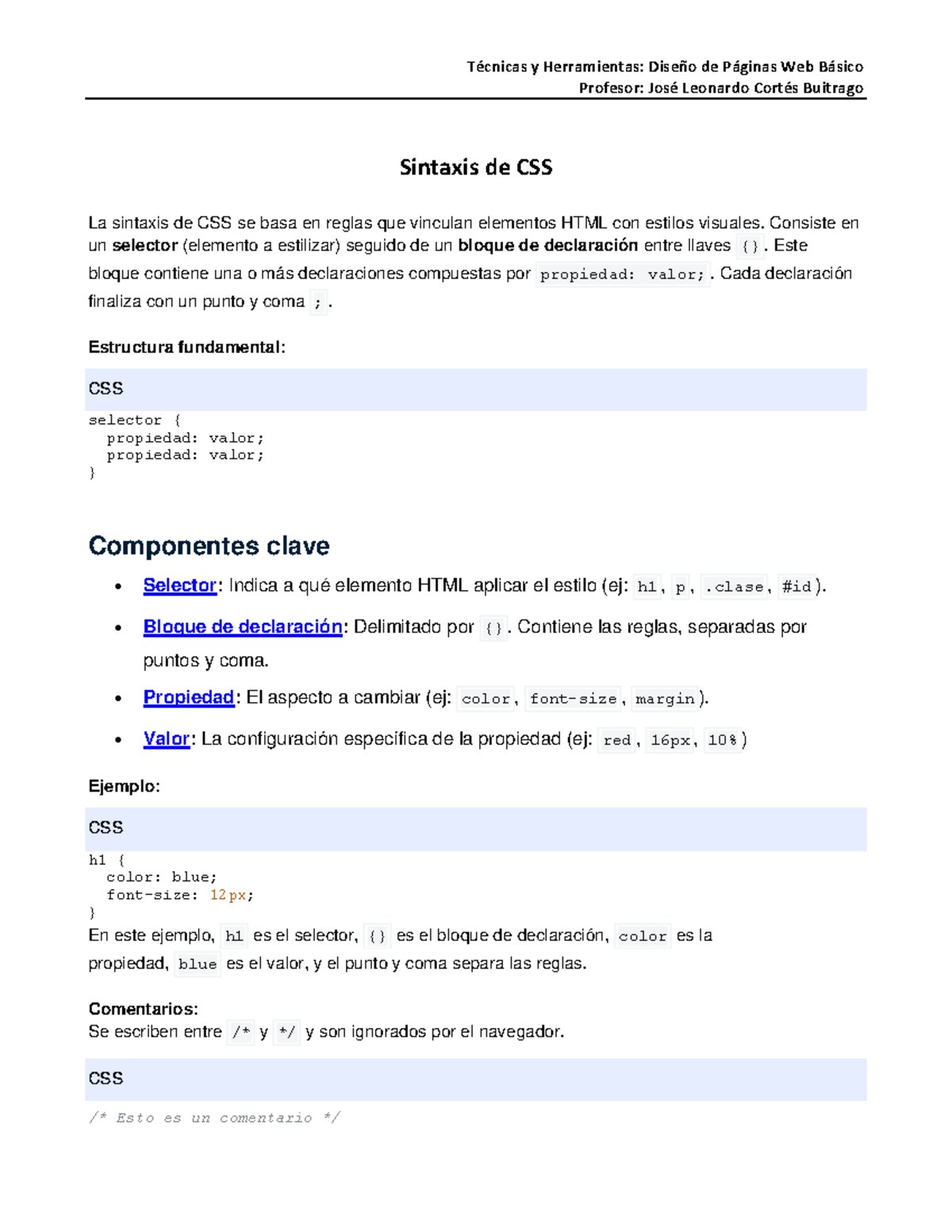 CSS para Desarrolladores WEB-3: Sintaxis y Técnicas Básicas - Studocu