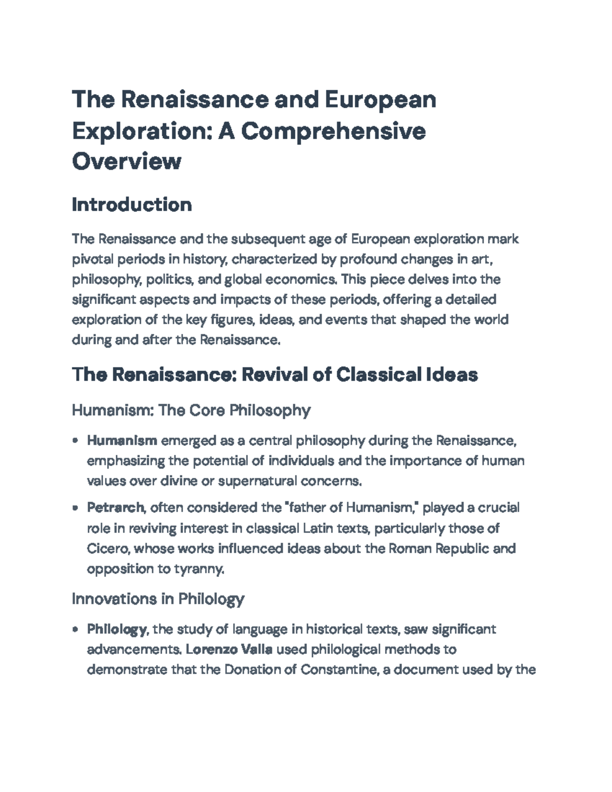 The Renaissance and European Exploration: Key Themes and Impacts - The ...