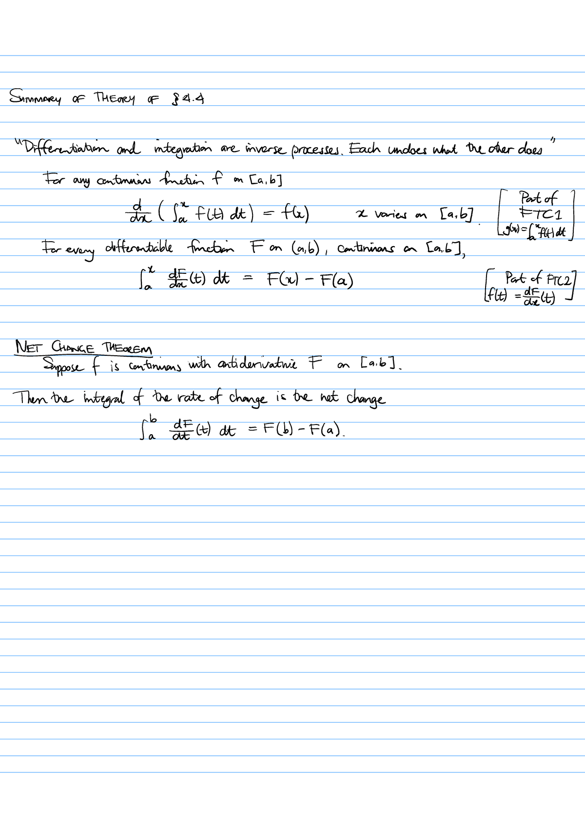 Substitution Rule Summary for Calculus (MATH 101) - Studocu