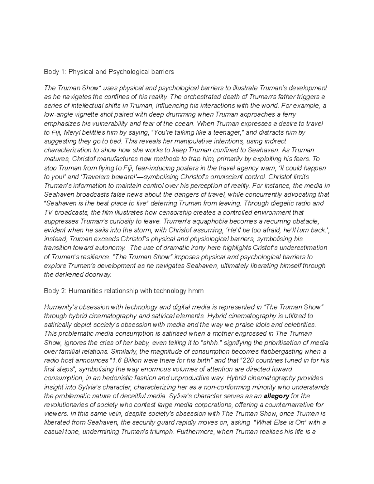 ENG 101: Essay on Media Manipulation and Psychological Barriers in The ...