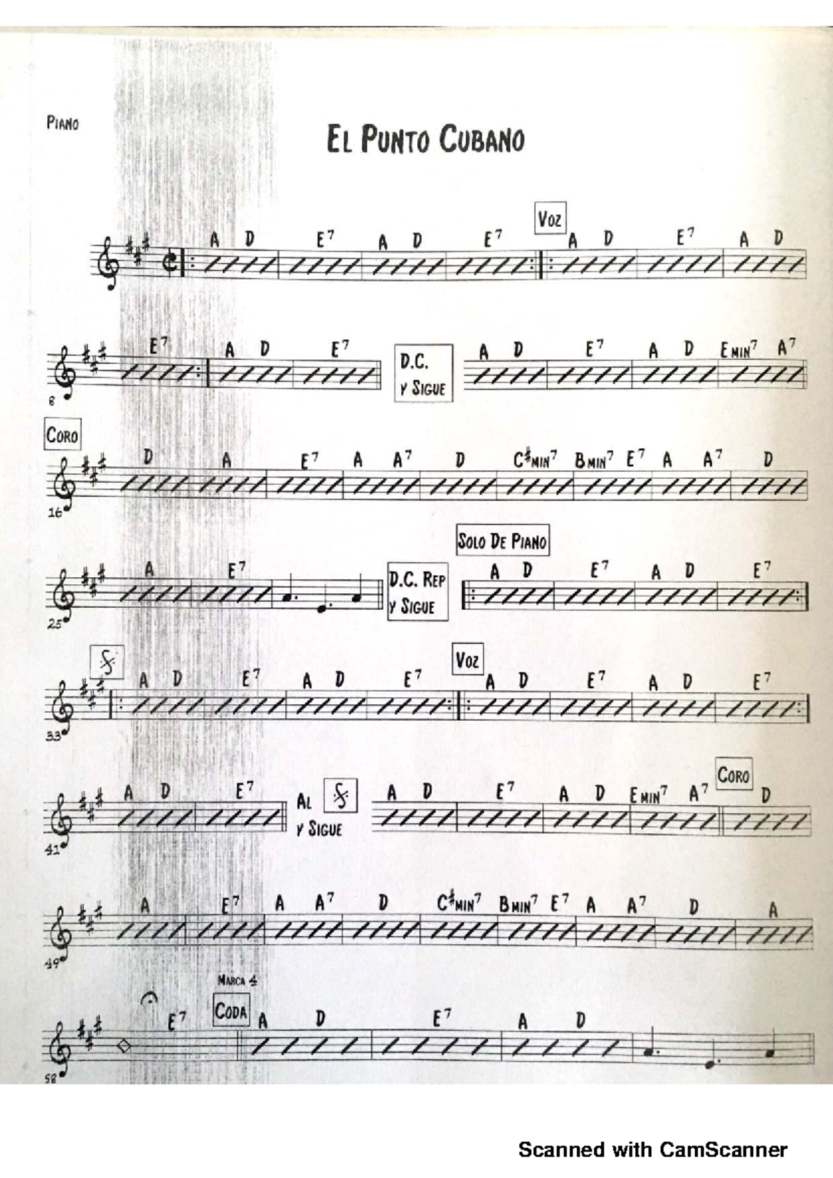 PIANO EL PUNTO CUBANO - Notas y Estructura del Tema - Studocu