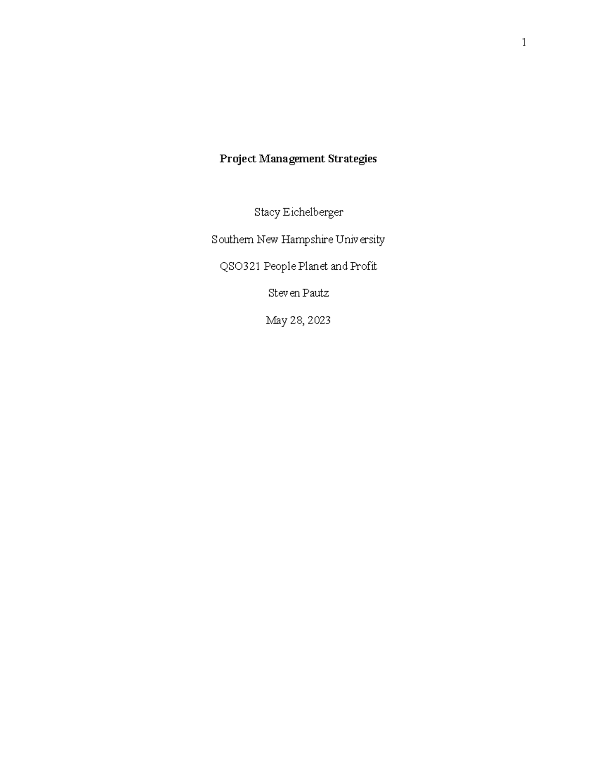 QSO321 Module 4 Project Management Strategies Overview - Studocu