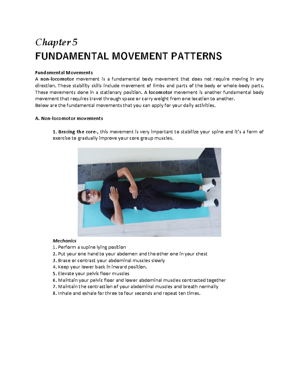Pathfit 1 Non-Locomotor Movements: Exercises & Performance Task Guide ...