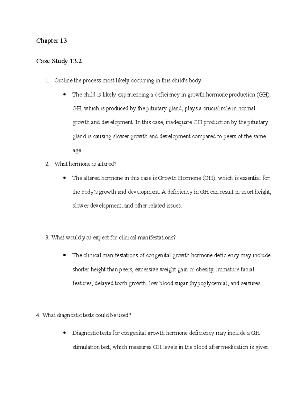 Chapter 13 - Case Study on Growth Hormone Deficiency and Adrenal Issues ...