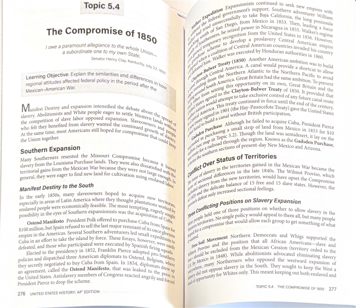 APUSH Topic 5.4: The Compromise of 1850 - Key Notes and Vocabulary ...