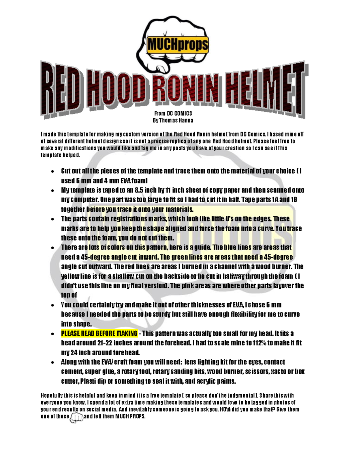 Red Hood Ronin Helmet Template Guide - Custom Design Instructions - Studocu