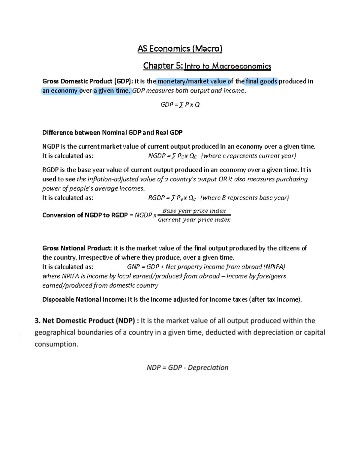AS Economics chapter 5 - AS Economics (Macro) Chapter 5 : AD & AS Gross ...