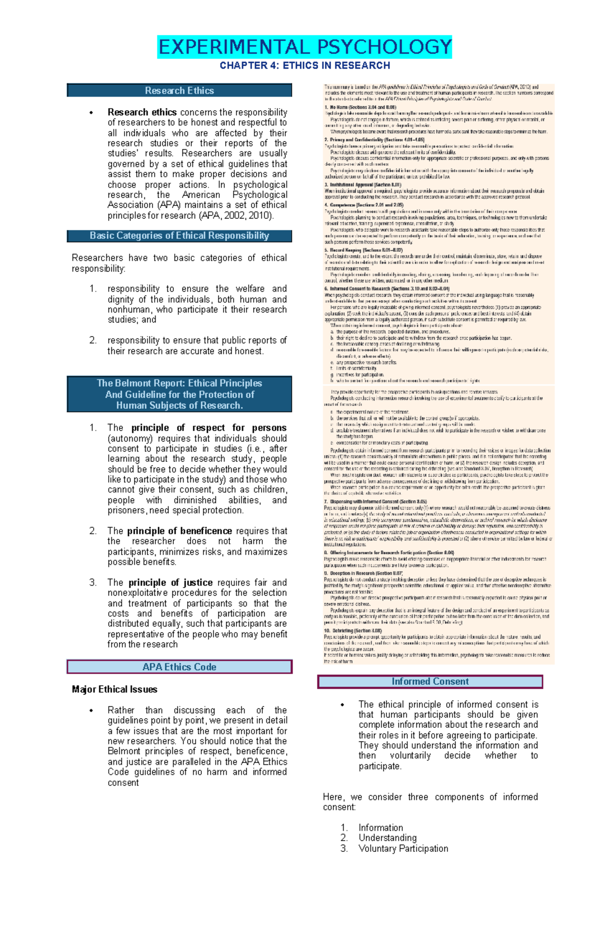 EXPE 4: Ethics in Research - Principles & Responsibilities in ...