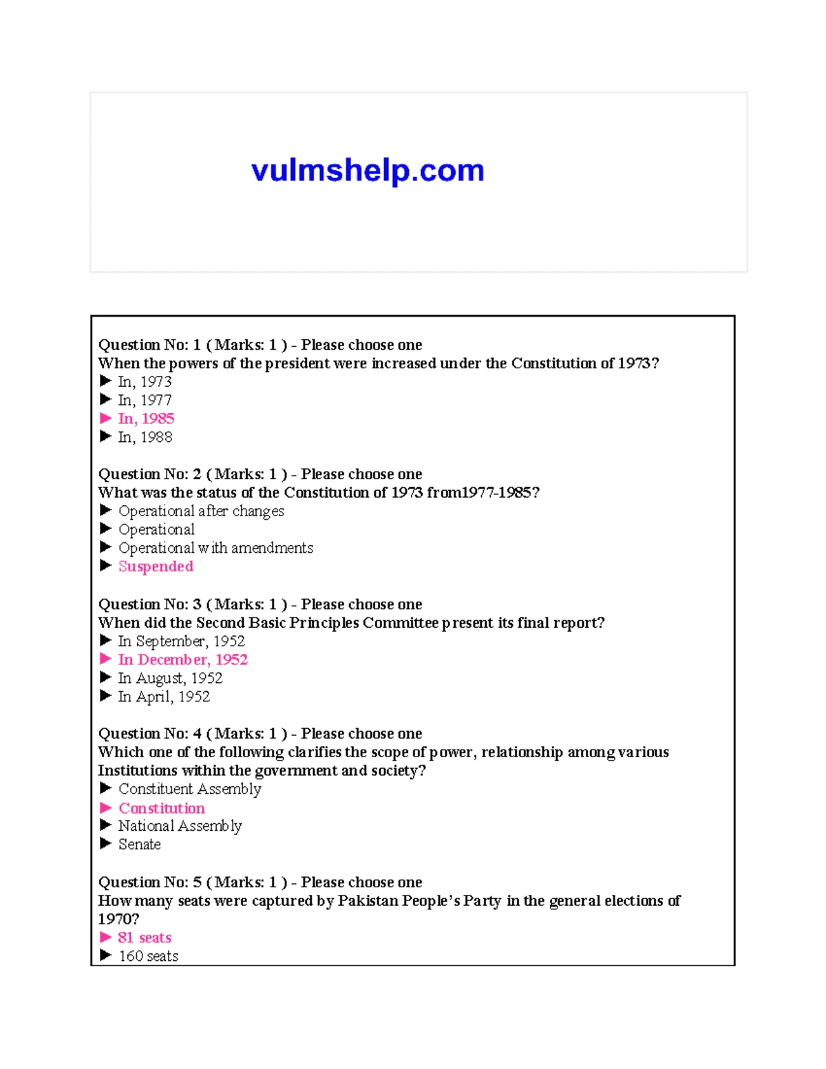 PAK 301 Solved MCQs Mega File-virtual study solutions - V irtual Study Solutions - Studocu