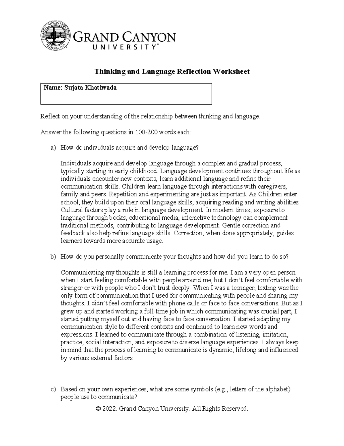 PHI105.T5 Thinking and Language Reflection Worksheet - Final Draft ...