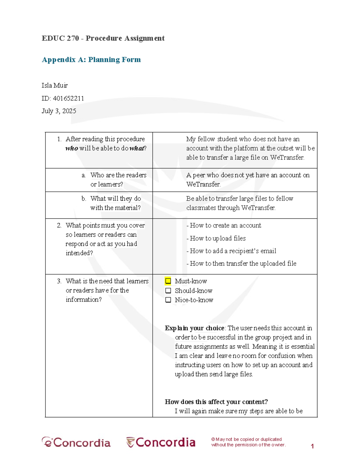 EDUC 270 - Procedure Assignment: WeTransfer File Transfer Guide - Studocu