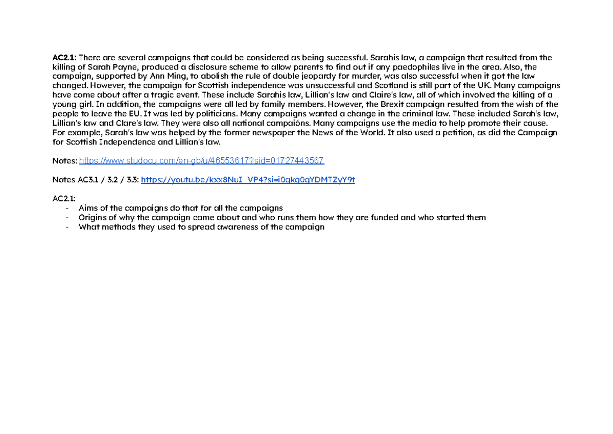 2.1 model answer - asdasdasd - AC2: There are several campaigns that ...