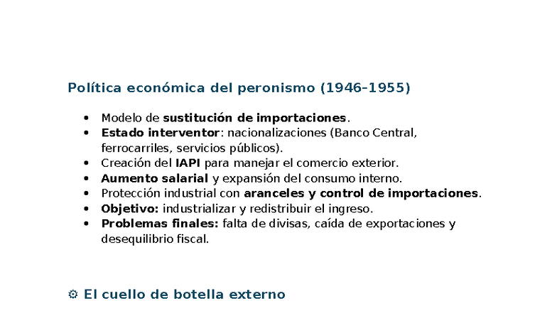Economía Argentina M3: Análisis del Peronismo y sus Desafíos Económicos ...