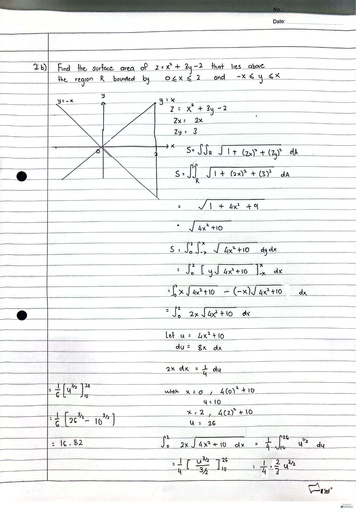 Ch5 2b - Surface Area Calculation Above Region R - Studocu