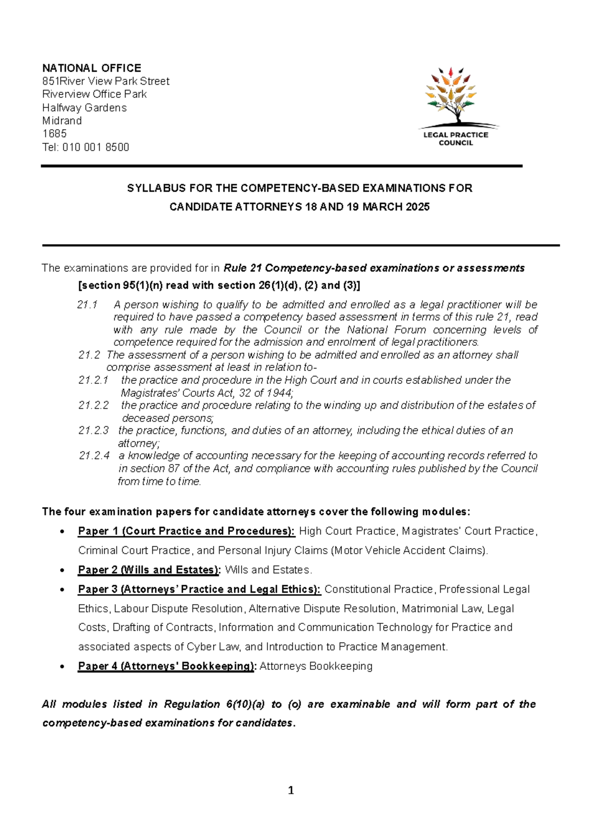 Final Syllabus for Competency-based Exams for Candidate Attorneys 2025 ...