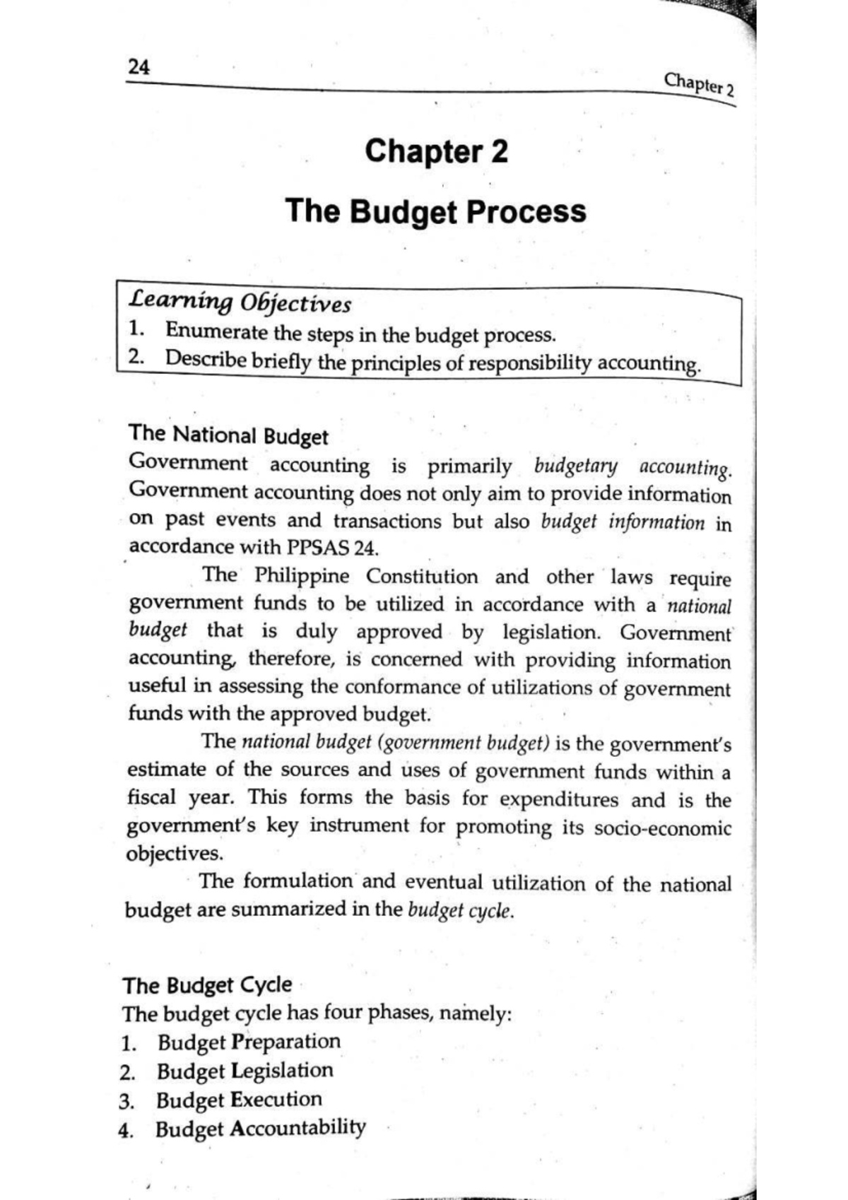 Chapter 2: The Budget Process Overview and Key Principles - Studocu