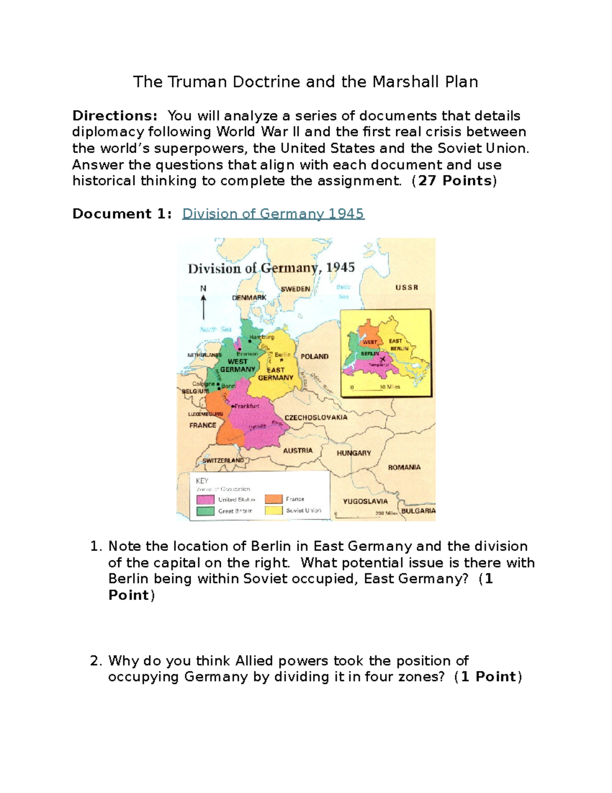 Containment Tested - The Truman Doctrine and the Marshall Plan ...