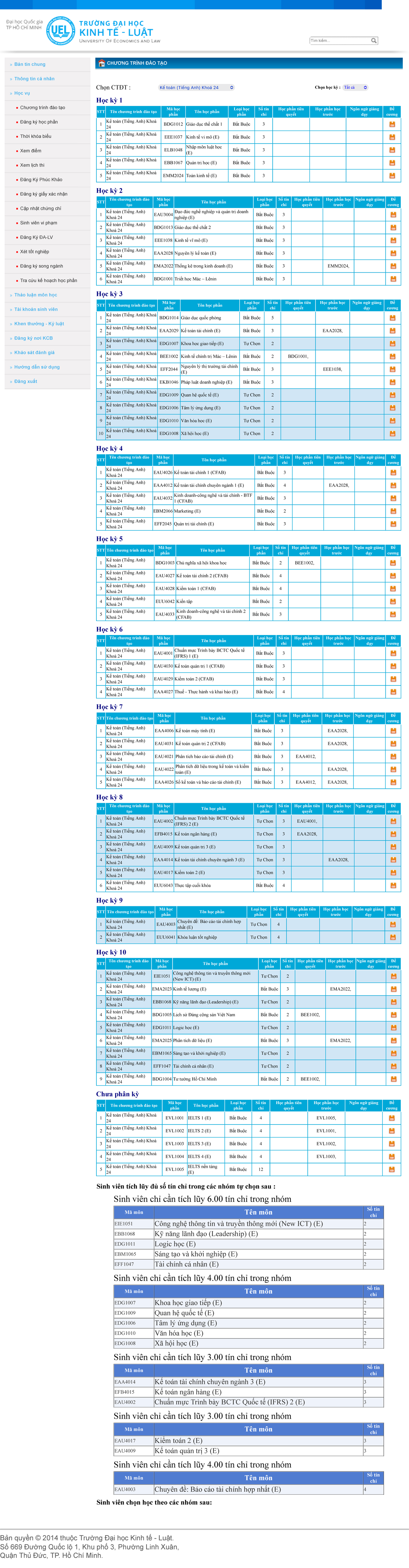 My UEL - Học tập & Giảng dạy - Tìm kiếm... Bản tin chung Thông tin cá ...