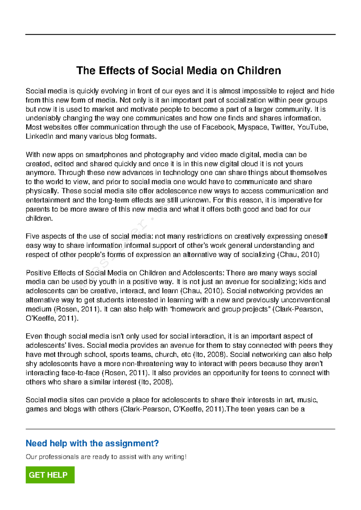 THE Effects OF Social Media ON Children - The Effects of Social Media ...